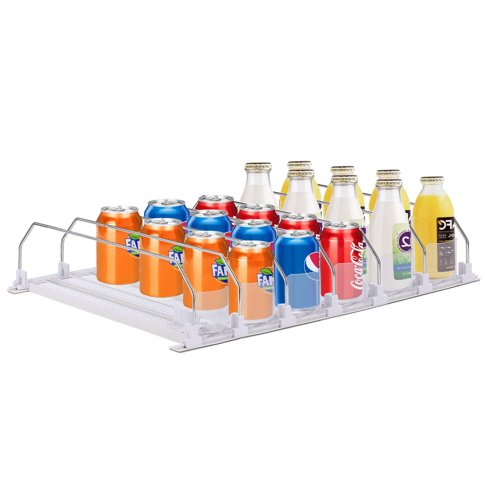 Soda Can Organizer for Fridge, Self-Pushing Drink Holder for ...