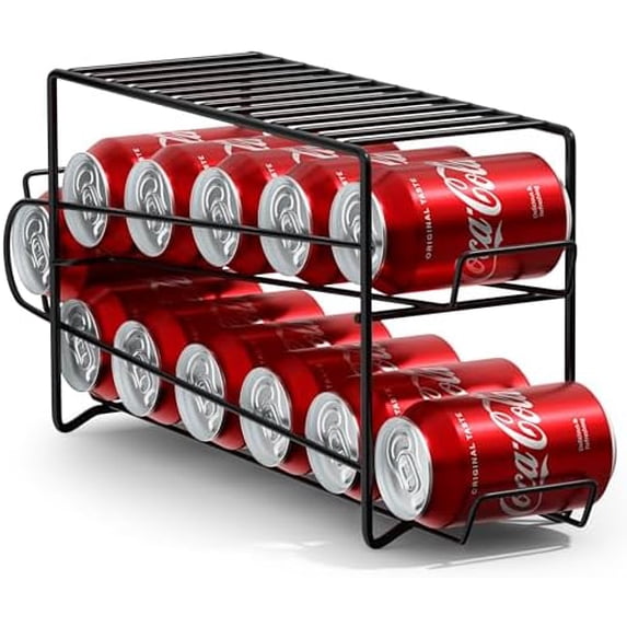 Soda Can Rack Beverage Dispenser & Organizer for 12 Standard 12oz Cans ...