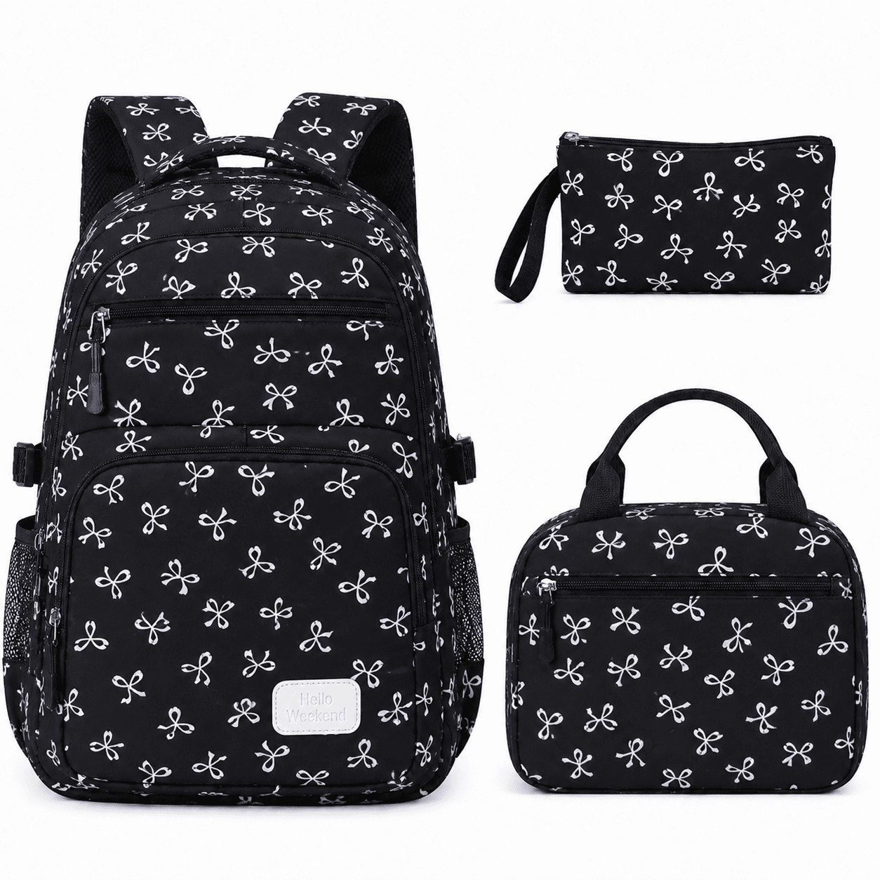 Soda Candy Girls Backpack Set 3pcs Coquette Bow School Bookbag for Kids ...