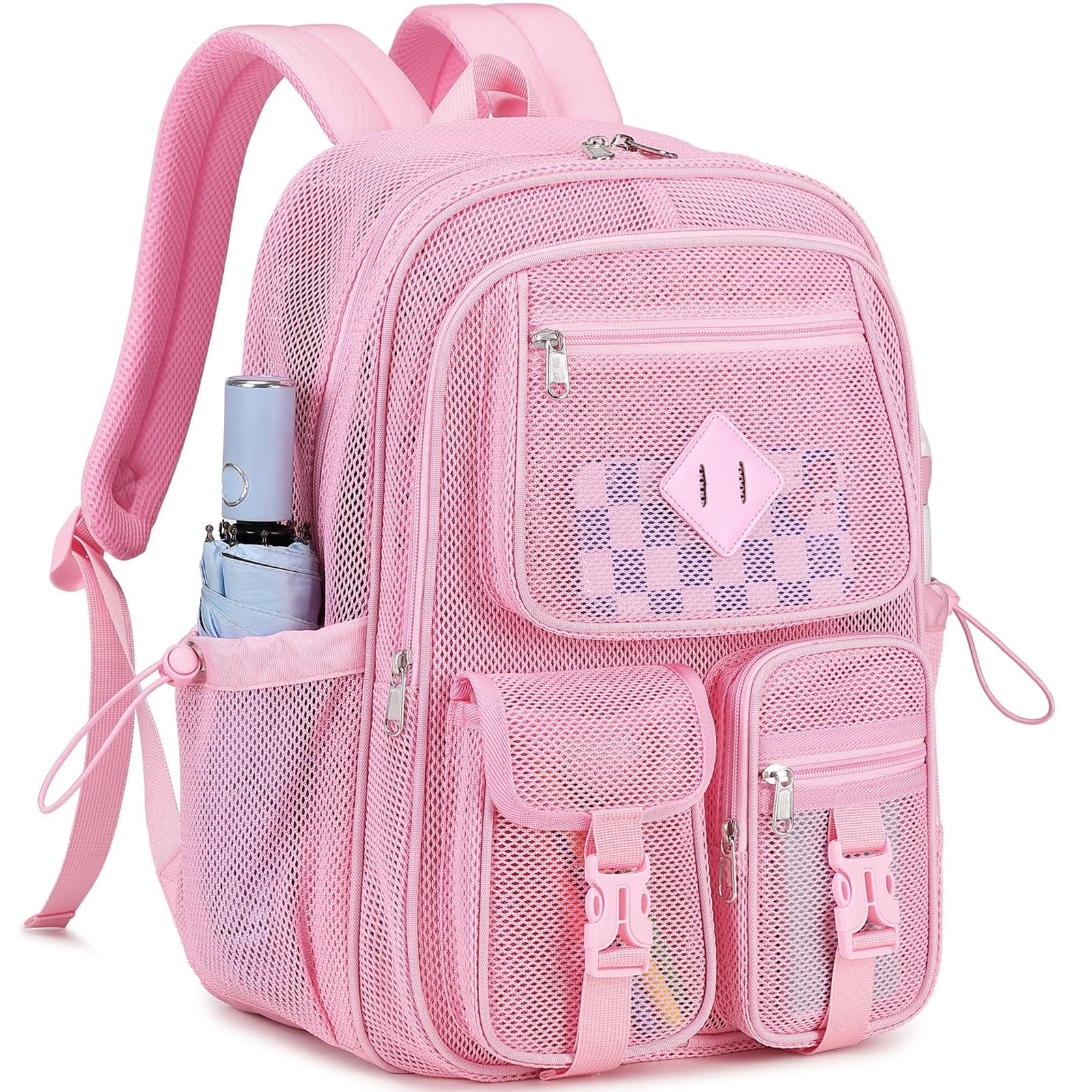 Soda Candy Mesh Backpacks for School Heavy Duty See Through Net Bookbag ...