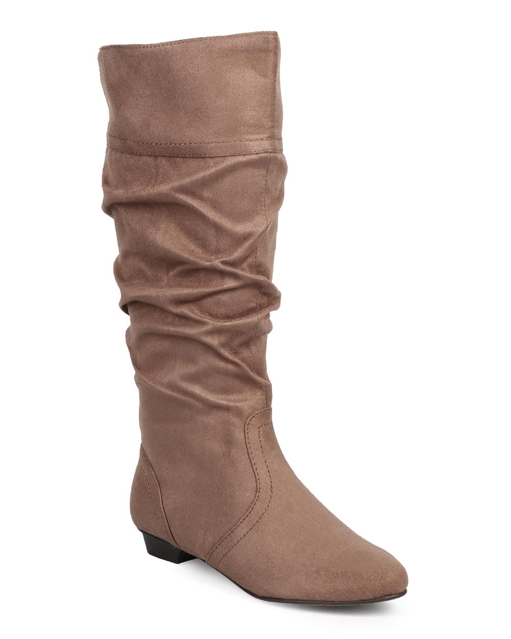Soda DB17 Women Suede Knee High Round Toe Flat Slouch Boot - Walmart.com