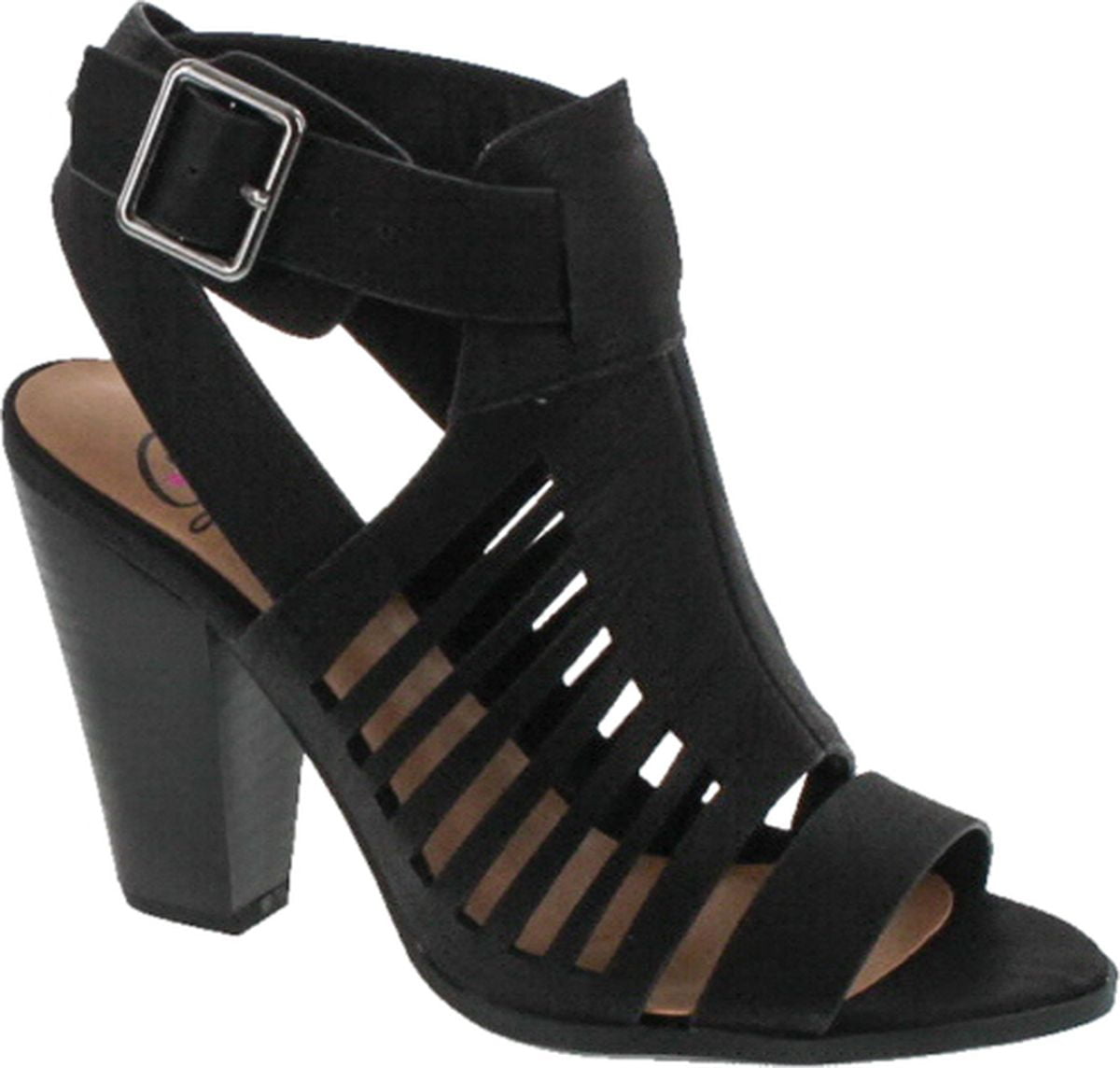 Soda Delicious Yummy Cutout Stacked Heel Sandal - Walmart.com