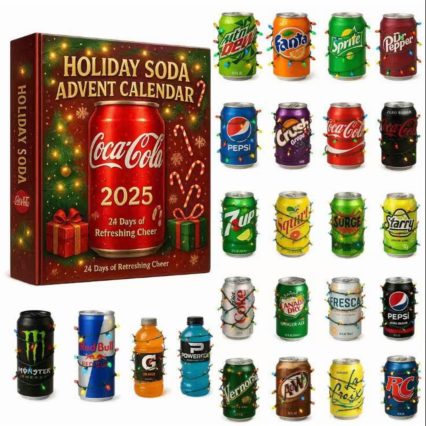 Soda Drink Holiday Blind Box Advent Calendar Figures Party Favors 2025 ...