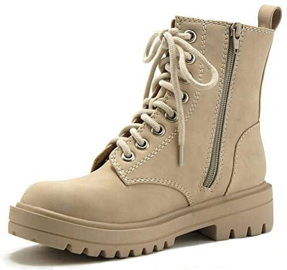 Soda Firm Beige Nbpu Lace Up Chunky Platform Classic Combat Ankle ...