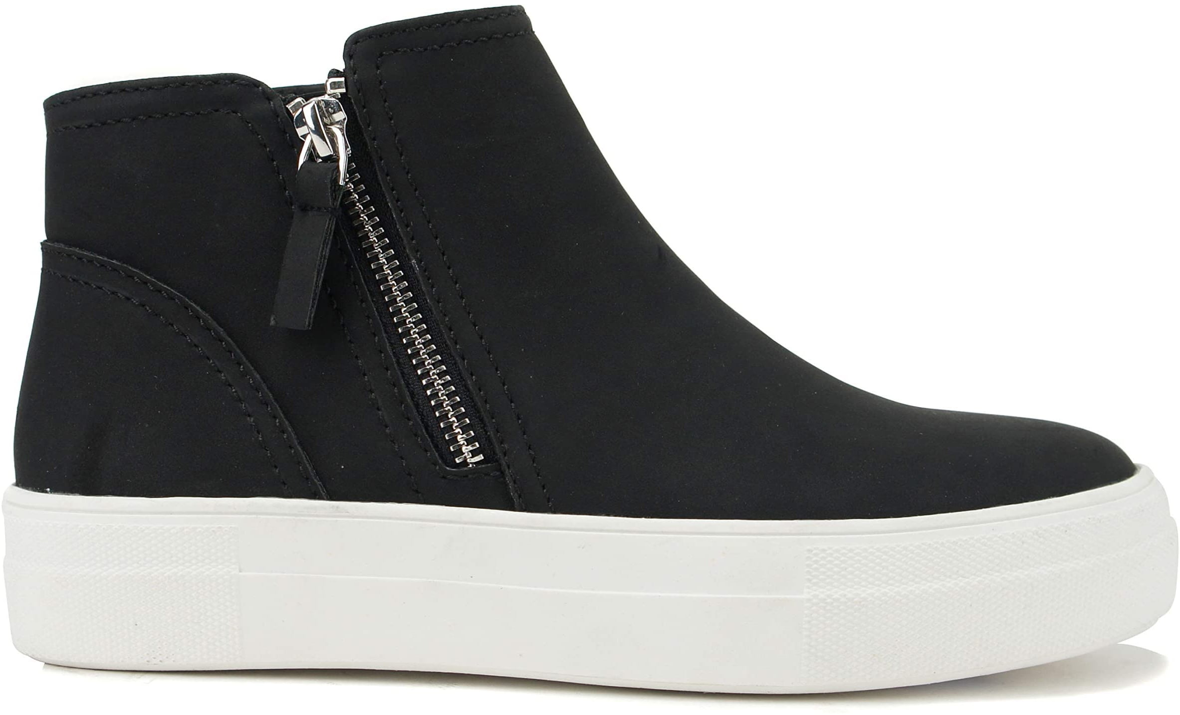 SODA Women Chelsea Shoes, Side Zipper, Canvas Suede, High Top, Hidden ...