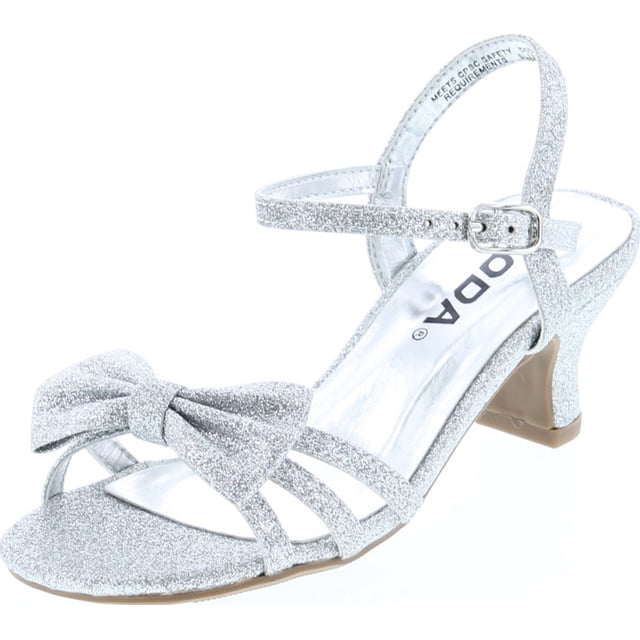 Soda Girls Girly-II Children's Open Toe Bow Slingback Small Block Heel ...