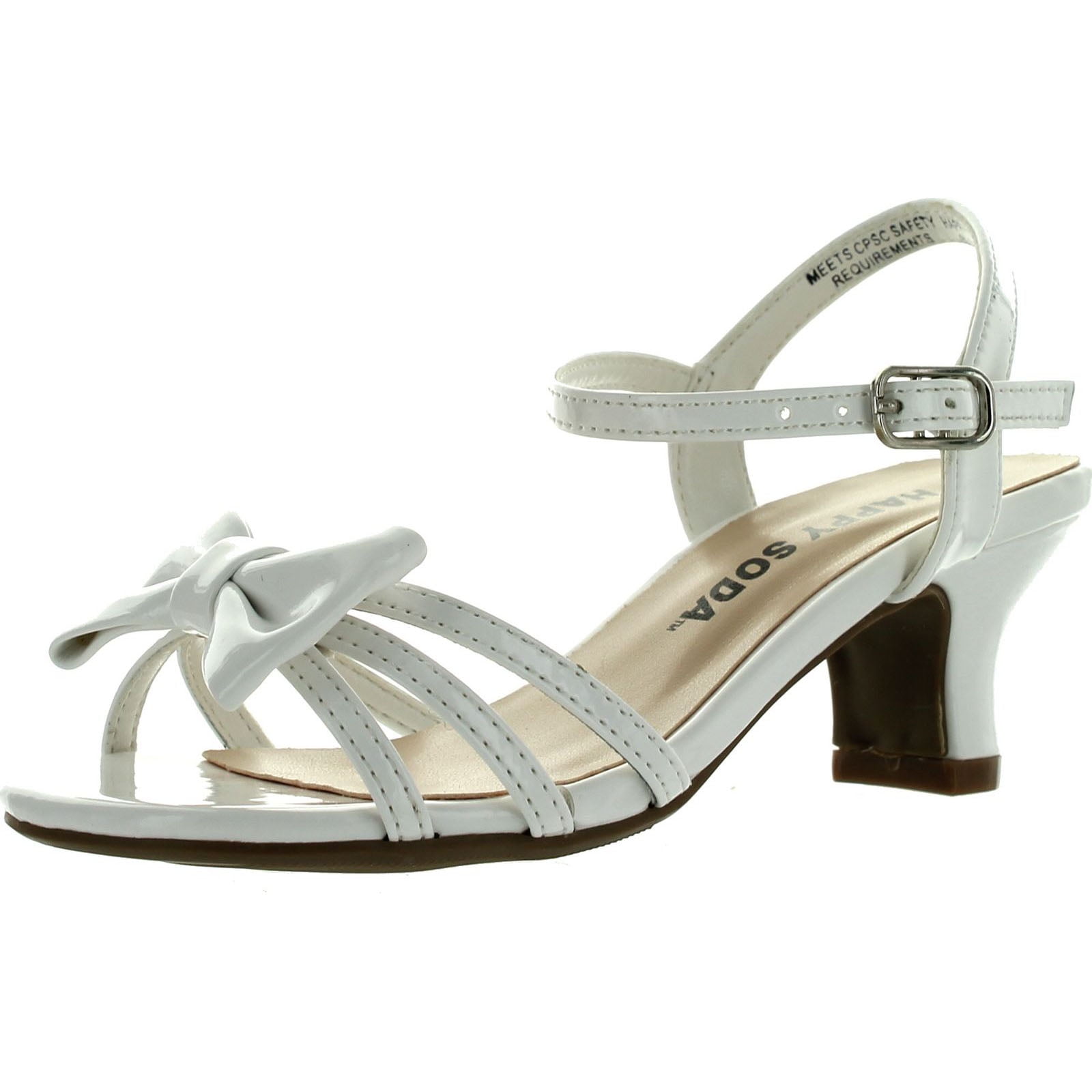 Soda Girls Girly-II Metallic Glitter Open Toe Bow Slingback Small Block ...