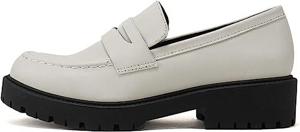 Soda “hender” ~ Women Round Toe Low Heel Lug Sole Platform Penny Loafer