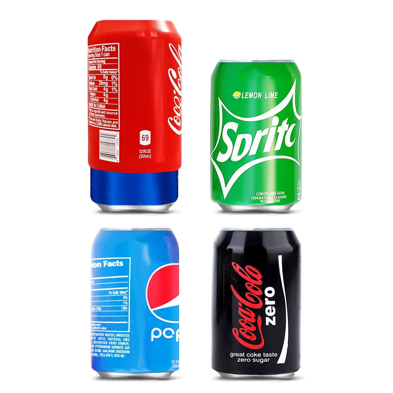 Soda Look-Alike Silicone Can Wraps, Elastic Covers for 12FL OZ 355ml ...