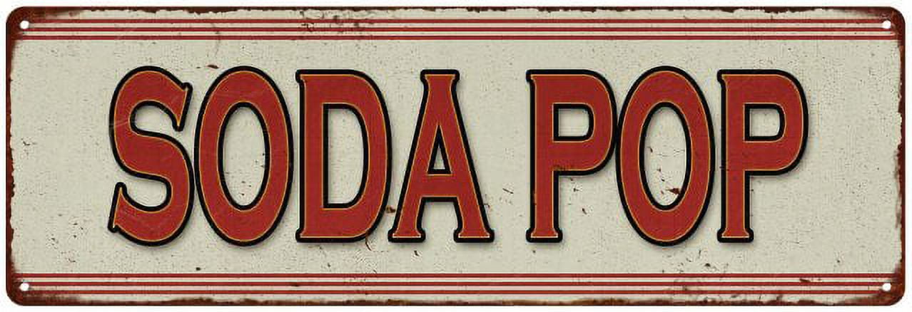 Vintage Look Soda Pop Metal Sign for Restaurants & Diners, 6x18-inch ...