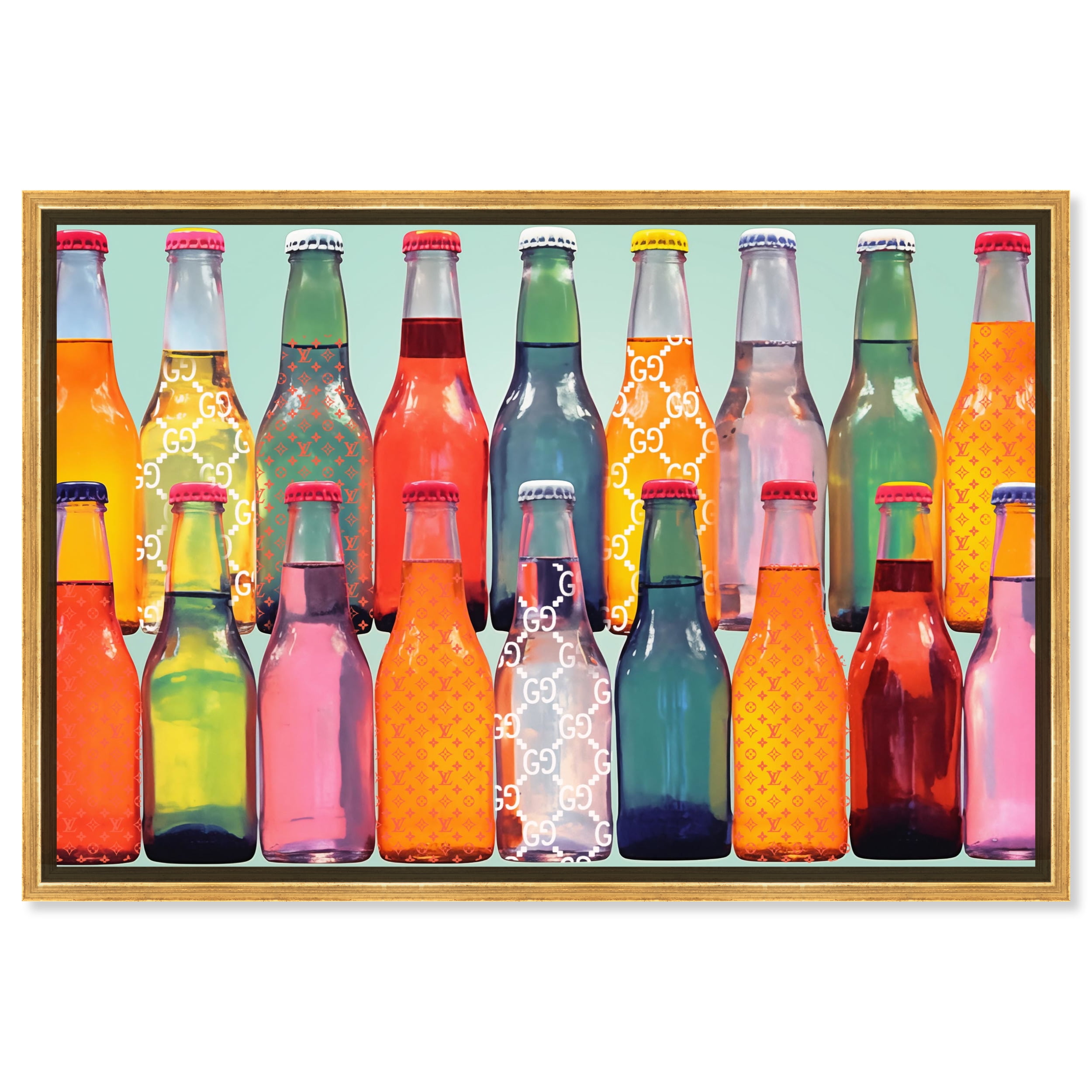 Soda Pops Retro Drinks Bar Cart Print Canvas Wall Art by Notoriart ...