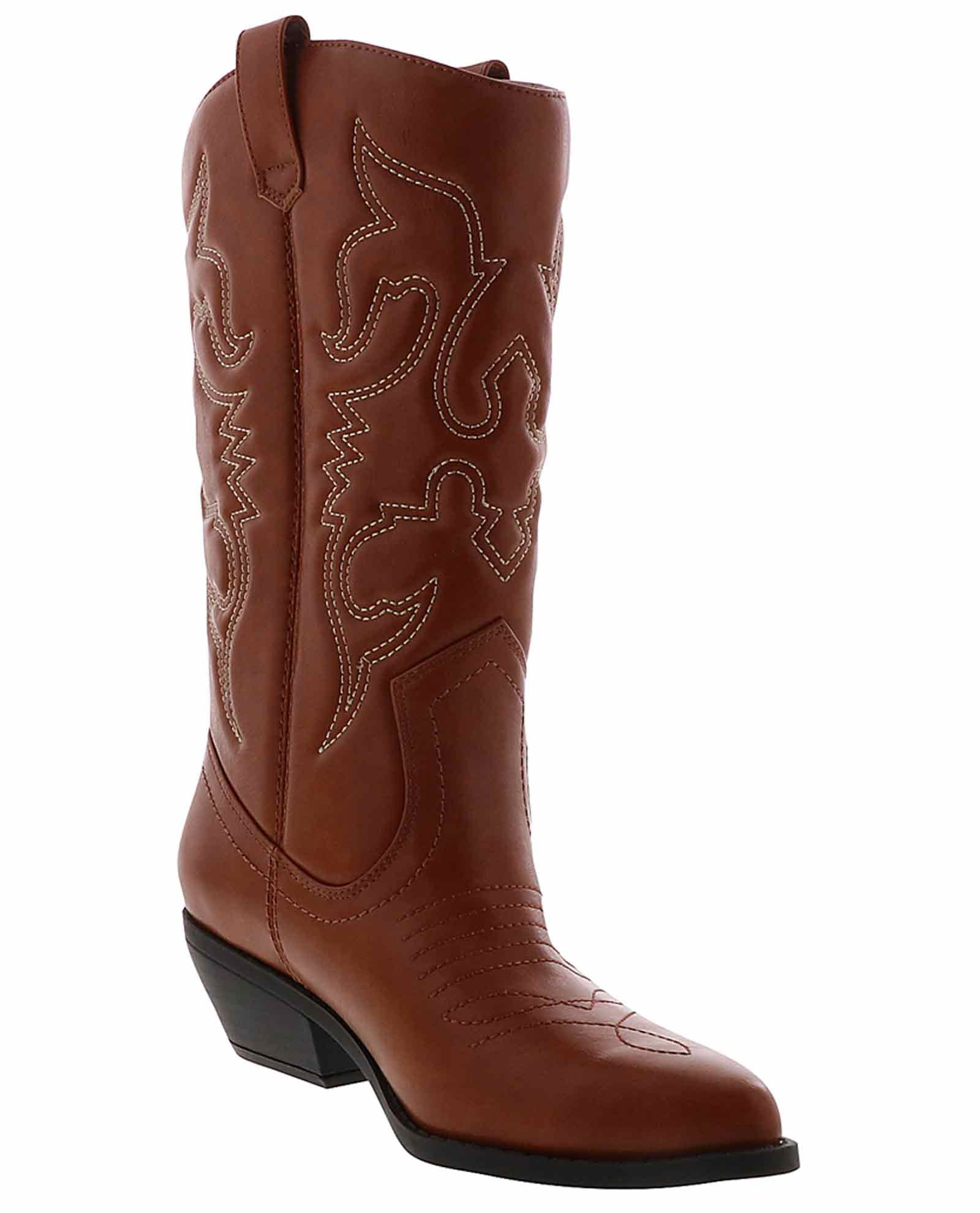 Soda Reno Western Boot Beige - Walmart.com