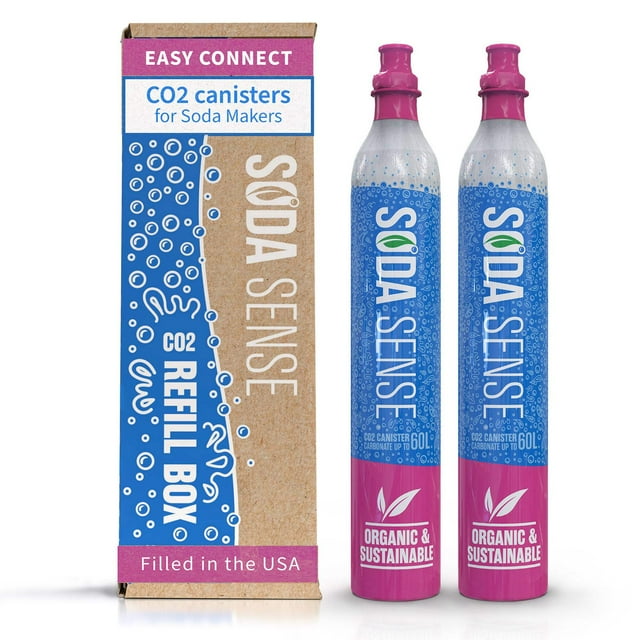 Soda Sense 60L Easy Connect CO2 Canister 2 Pack, Compatible w ...