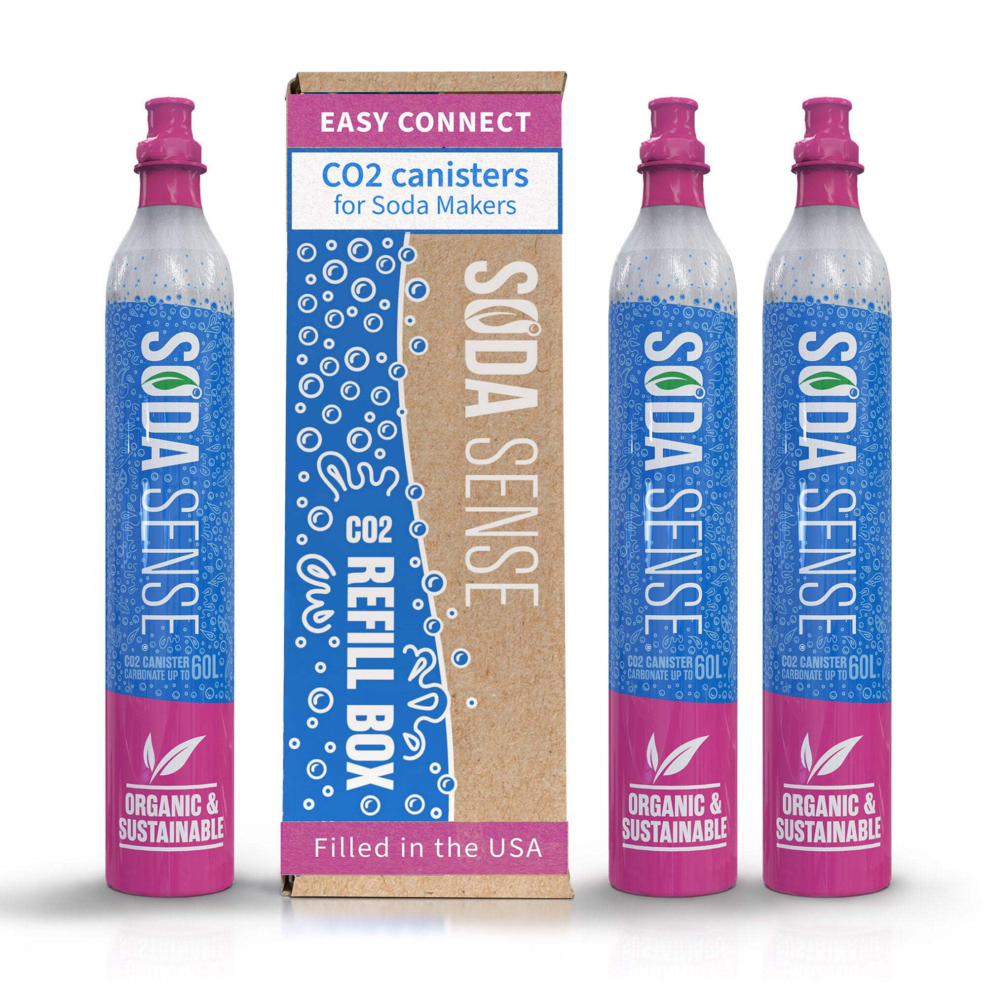 Soda Sense Easy Connect 60L CO2 Exchange Canister – 3 Pack, Replacement ...