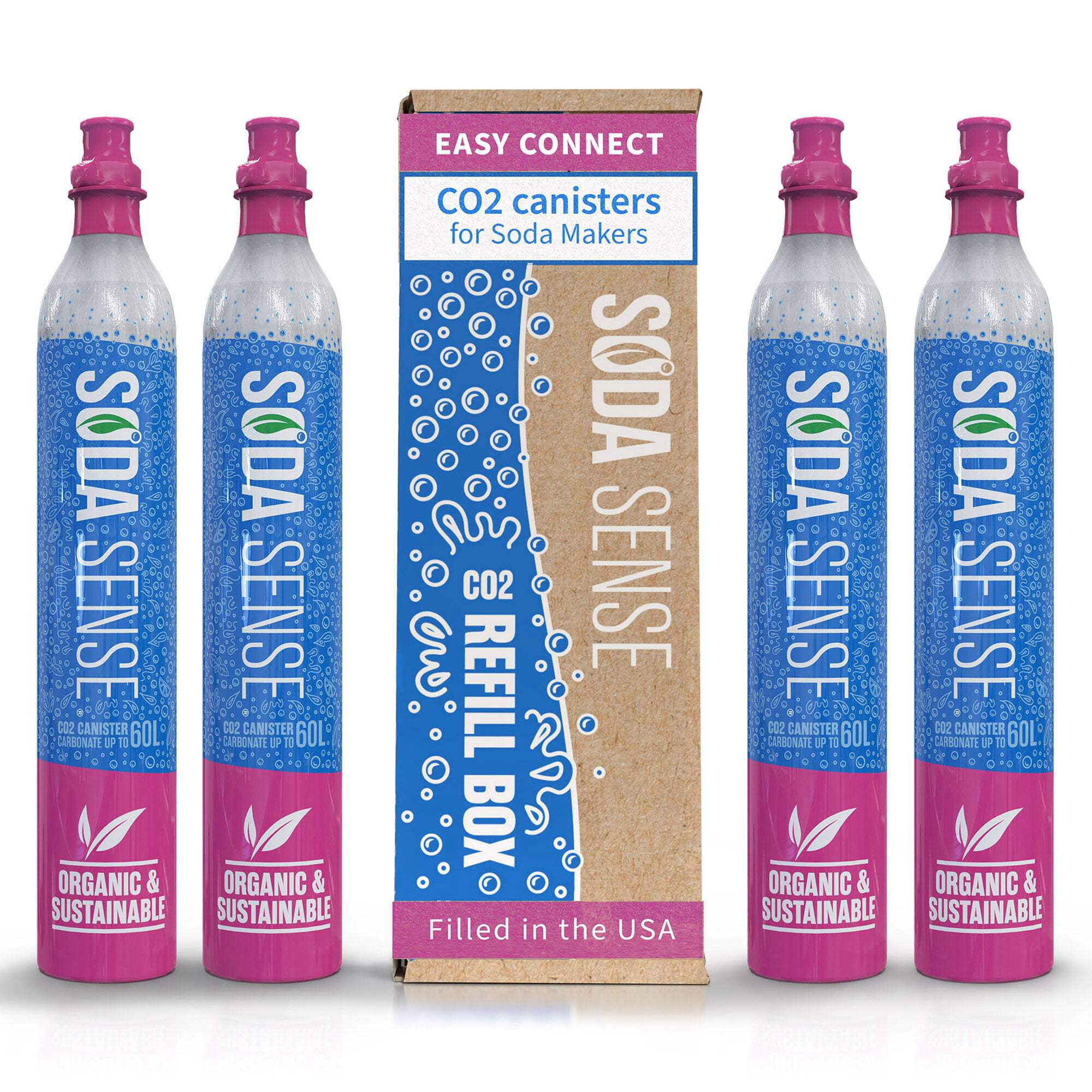 Soda Sense Easy Connect 60L CO2 Exchange Canister – 4 Pack, Replacement ...