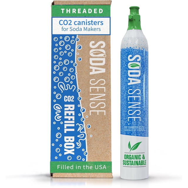 Soda Sense 60L Threaded CO2 1 Pack Canister Refill, Compatible w/All ...