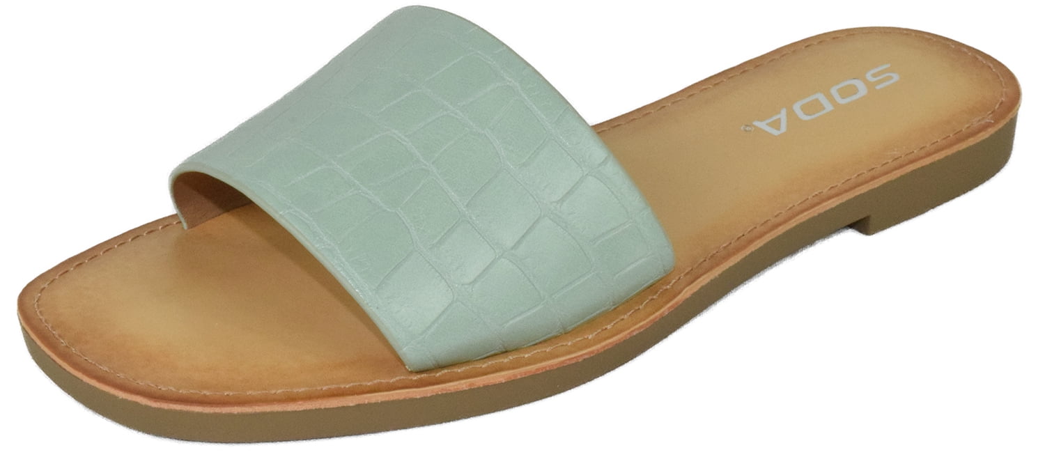 Soda Shoes Women Flip Flops Basic Plain Sandals Casual Slide Slippers ...