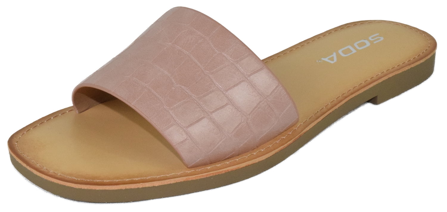 Soda Shoes Women Flip Flops Basic Plain Sandals Casual Slide Slippers ...
