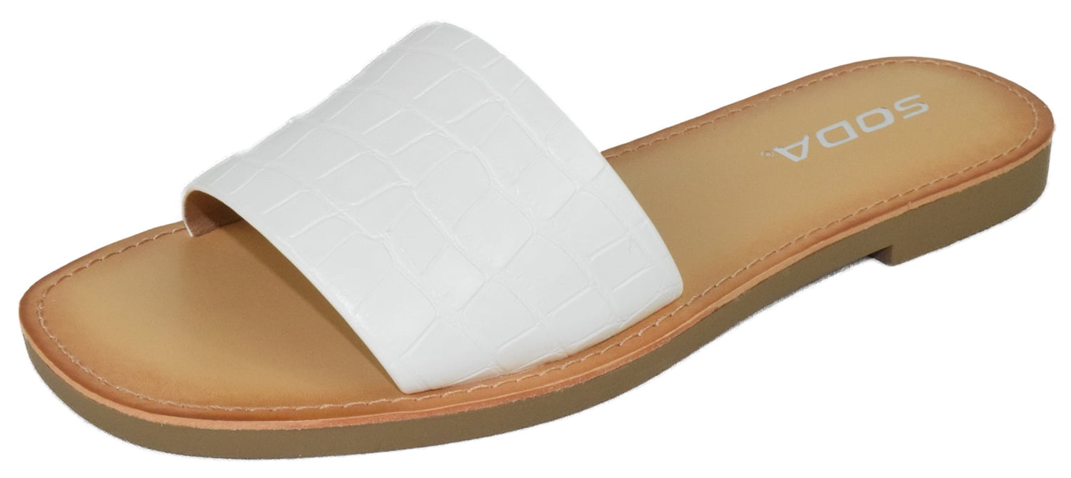 Soda Shoes Women Flip Flops Basic Plain Sandals Casual Slide Slippers ...