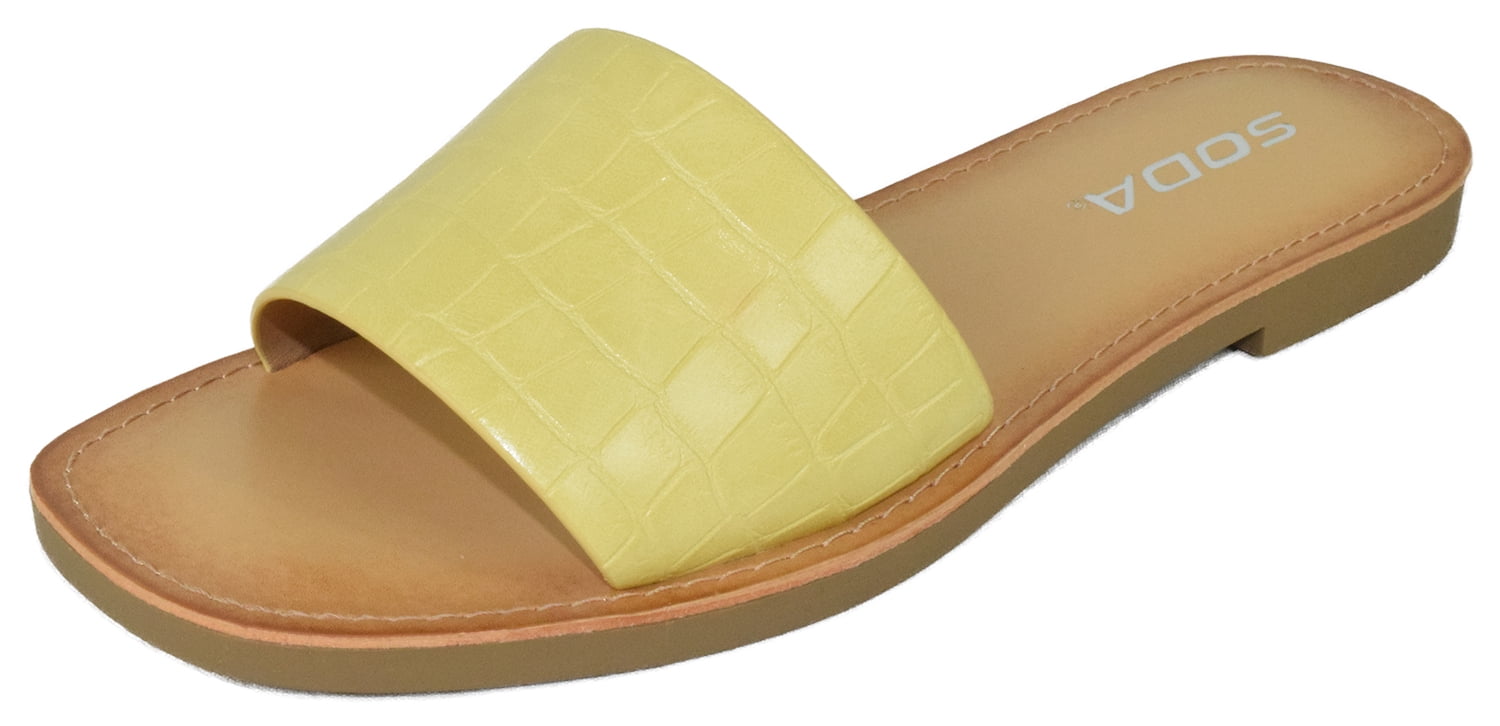 Soda Shoes Women Flip Flops Basic Plain Sandals Casual Slide Slippers ...