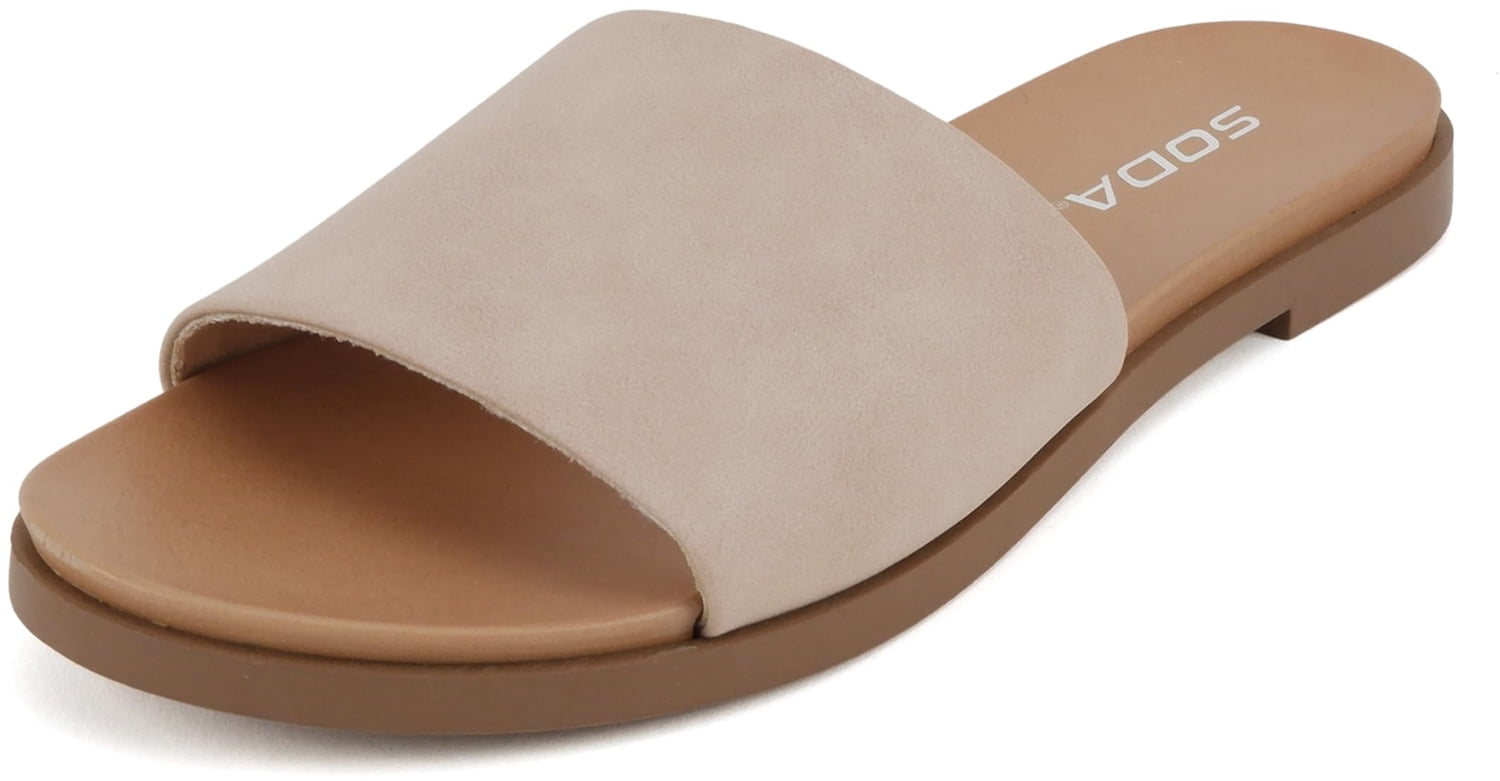 Soda Shoes Women Flip Flops Basic Plain Slides Slip On Sandals Casual ...