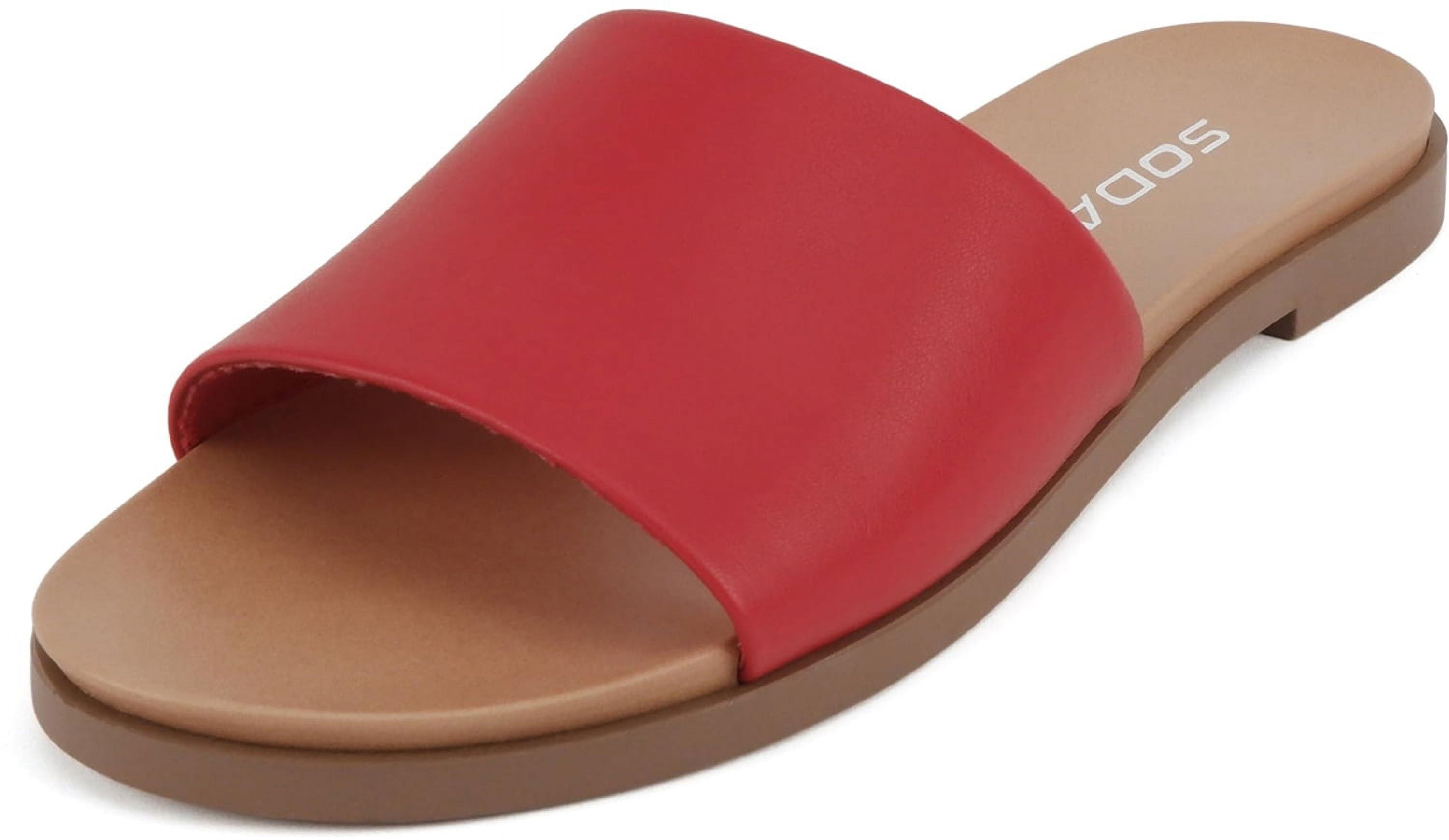 Soda Shoes Women Flip Flops Basic Plain Slides Slip On Sandals Casual ...