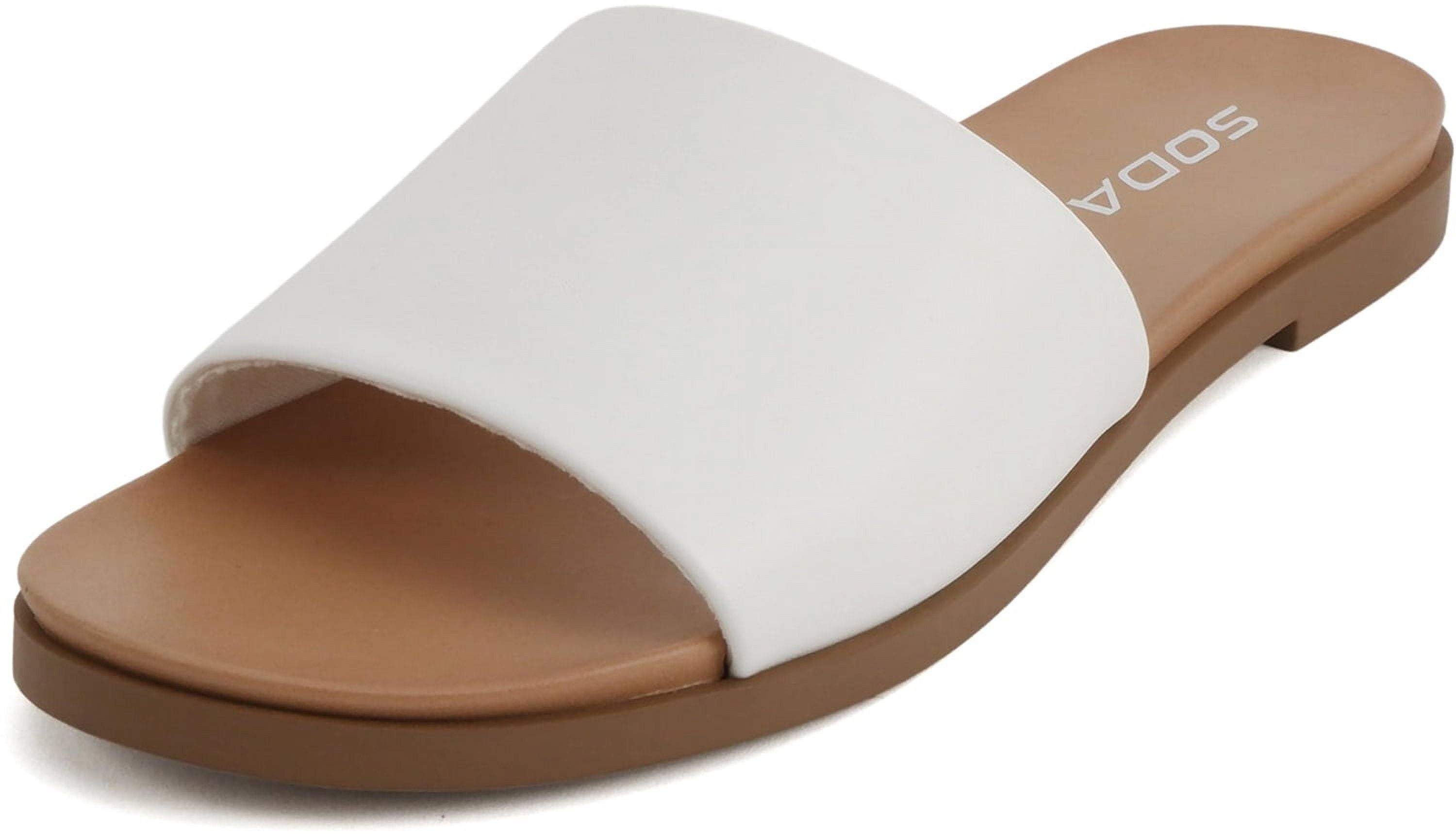 Soda Shoes Women Flip Flops Basic Plain Slides Slip On Sandals Casual ...