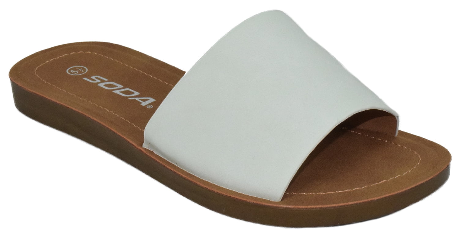 Soda Shoes Women Flip Flops Basic Plain Slippers Slip On Sandals Slides ...