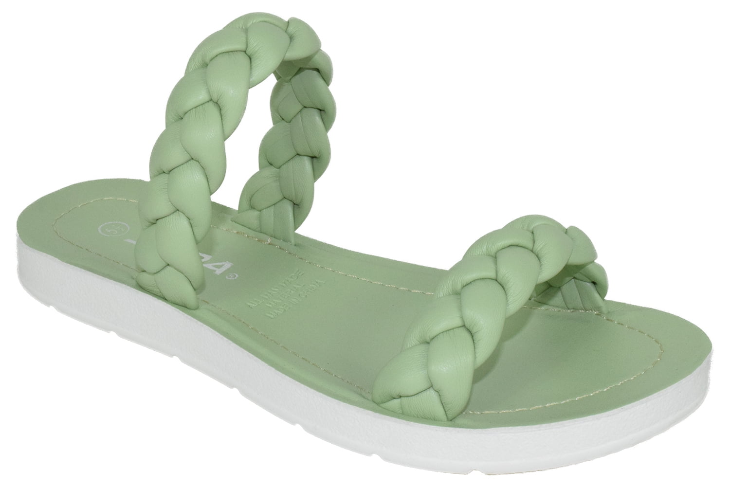 Soda Shoes Women Flip Flops Flat Sandals Slides Double Braided Straps ...