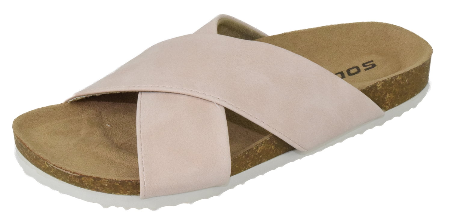 Soda Shoes Women Sandals Footbed Criss Cross Band Strap Flip Flops ...