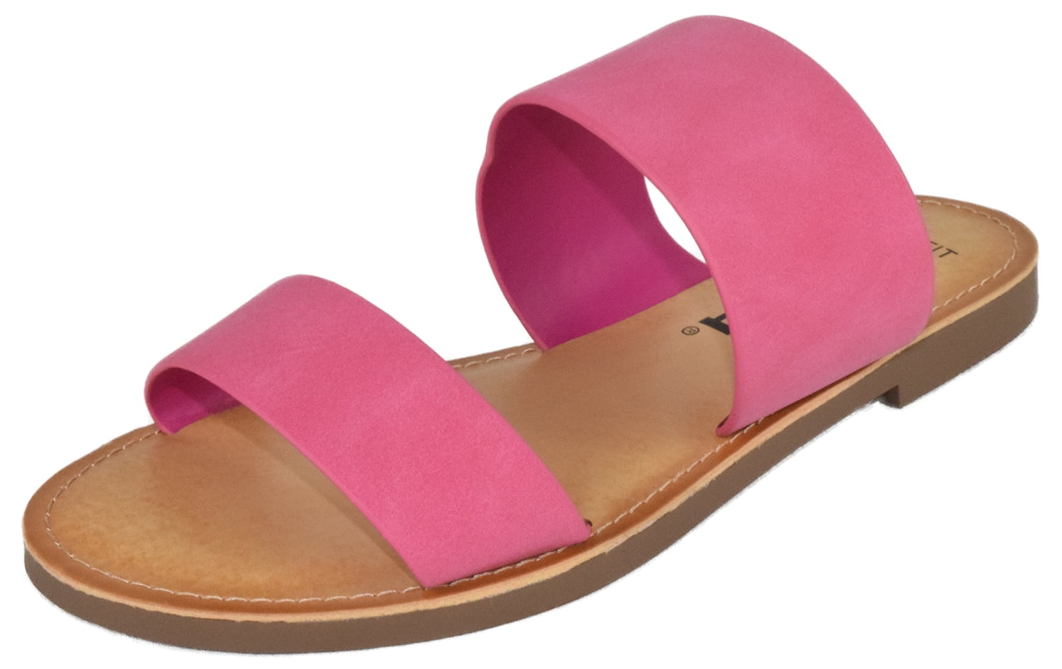 Soda Shoes Women's Sandals Double Strap Flip Flops Slides Wide Fit W ...