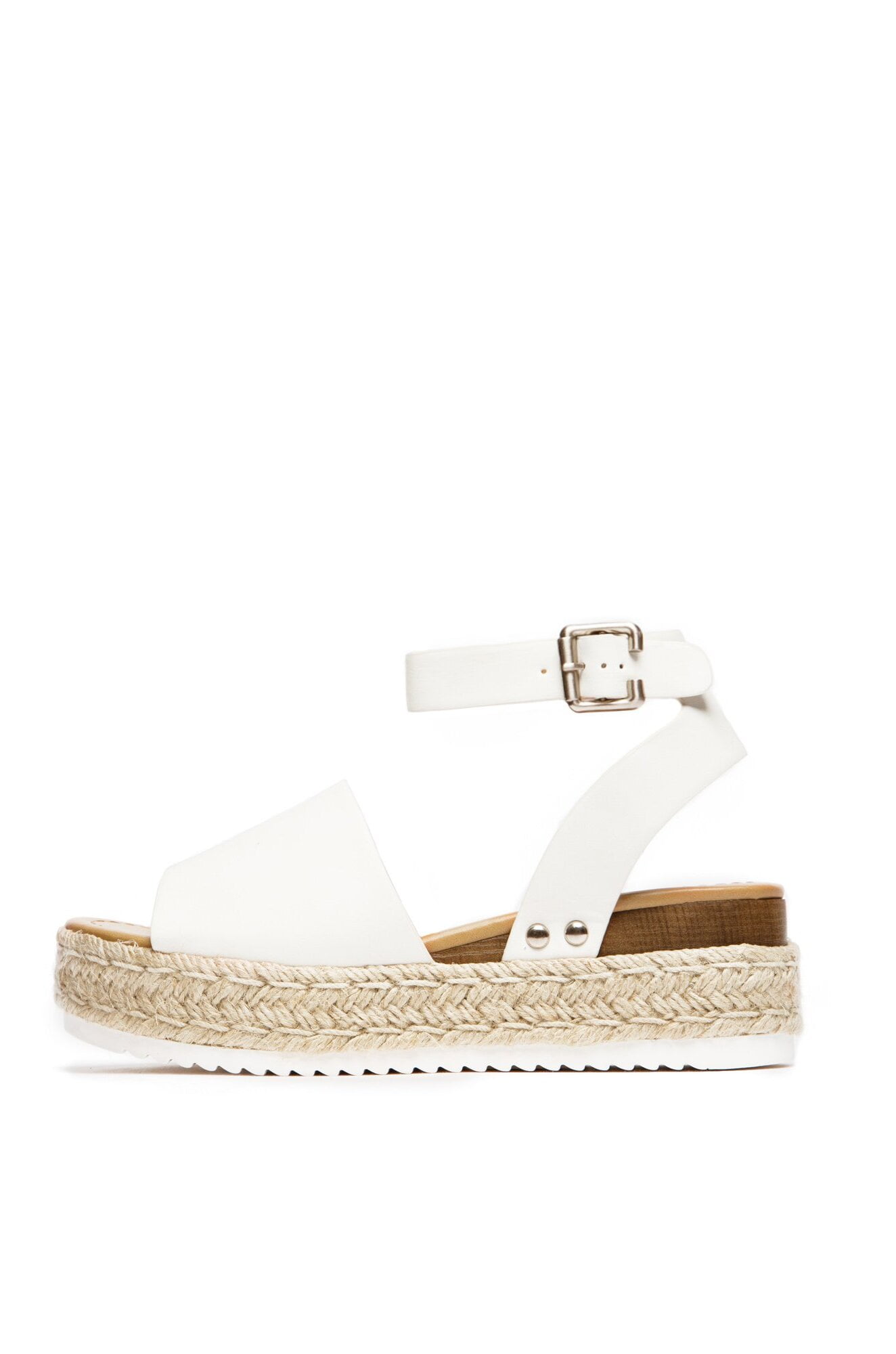 Soda Topic Off White Espadrilles Flatform Wedge Ankle Strap Sandals (11 ...