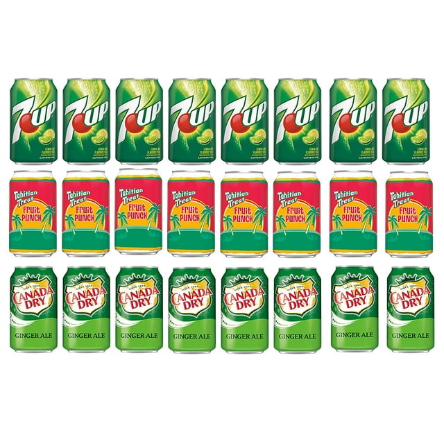 Soda Variety Pack , Pack of 24 , 12 fl oz , 7UP , Tahitian Treat Fruit ...