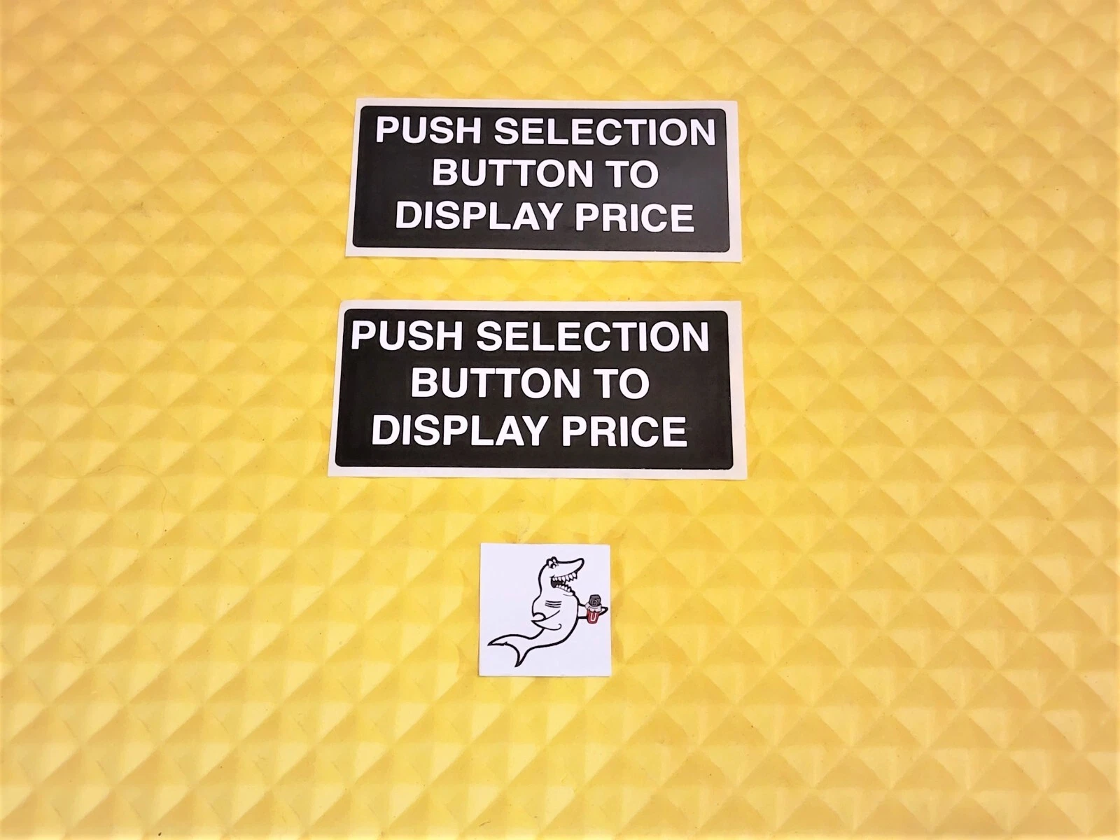 Soda Vending Machine (2) Decals "Push Selection Button To Display Price ...