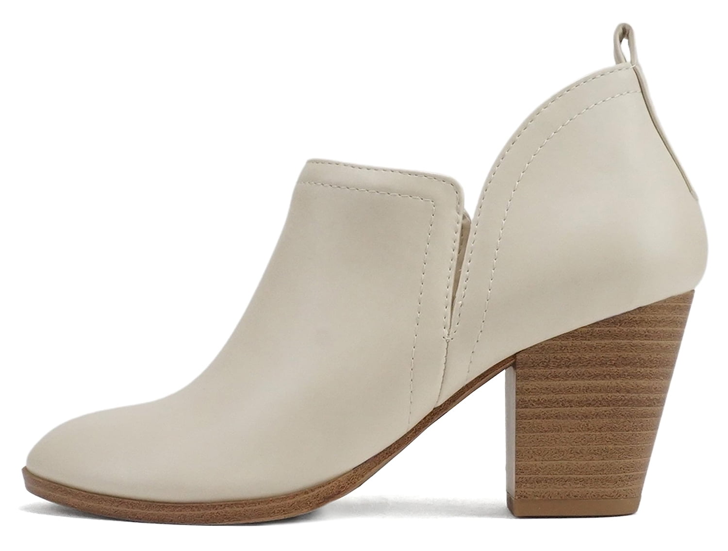 SODA Women Ankle Boots, Slip-on Booties, V Cut Sides, Almond Toe ...