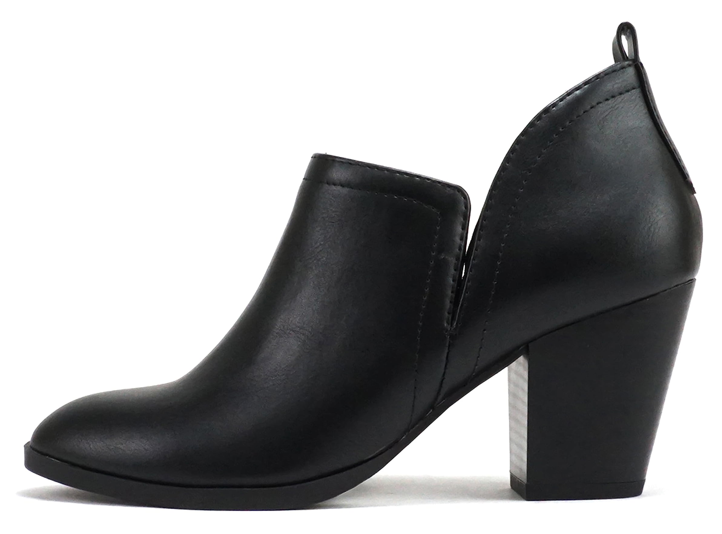 Soda Women Ankle Boots Slip-on Booties V Cut Sides Almond Toe Medium ...