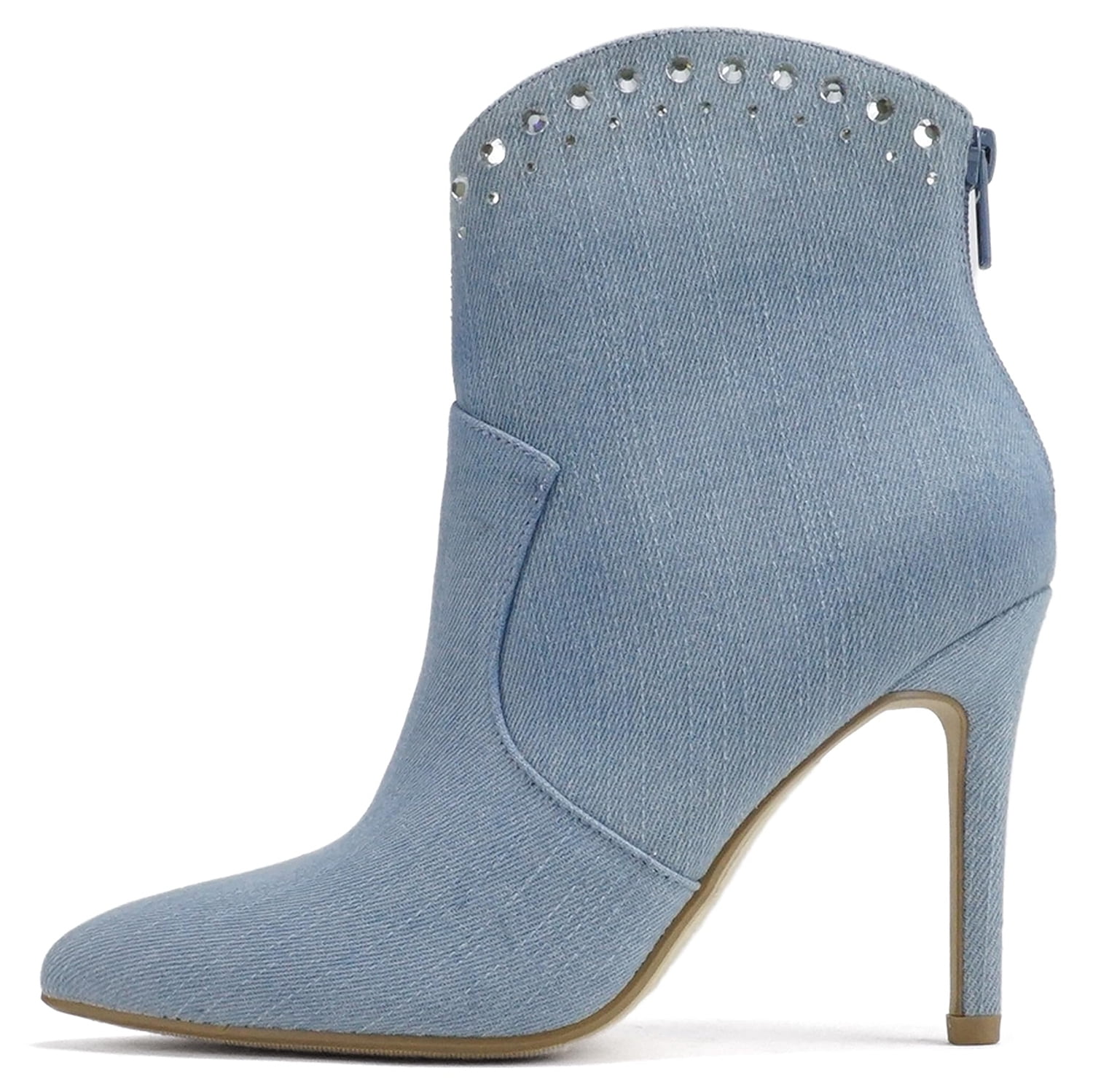 Soda Women Ankle Boots Stiletto High Heels Rhinestone Bling Western ...