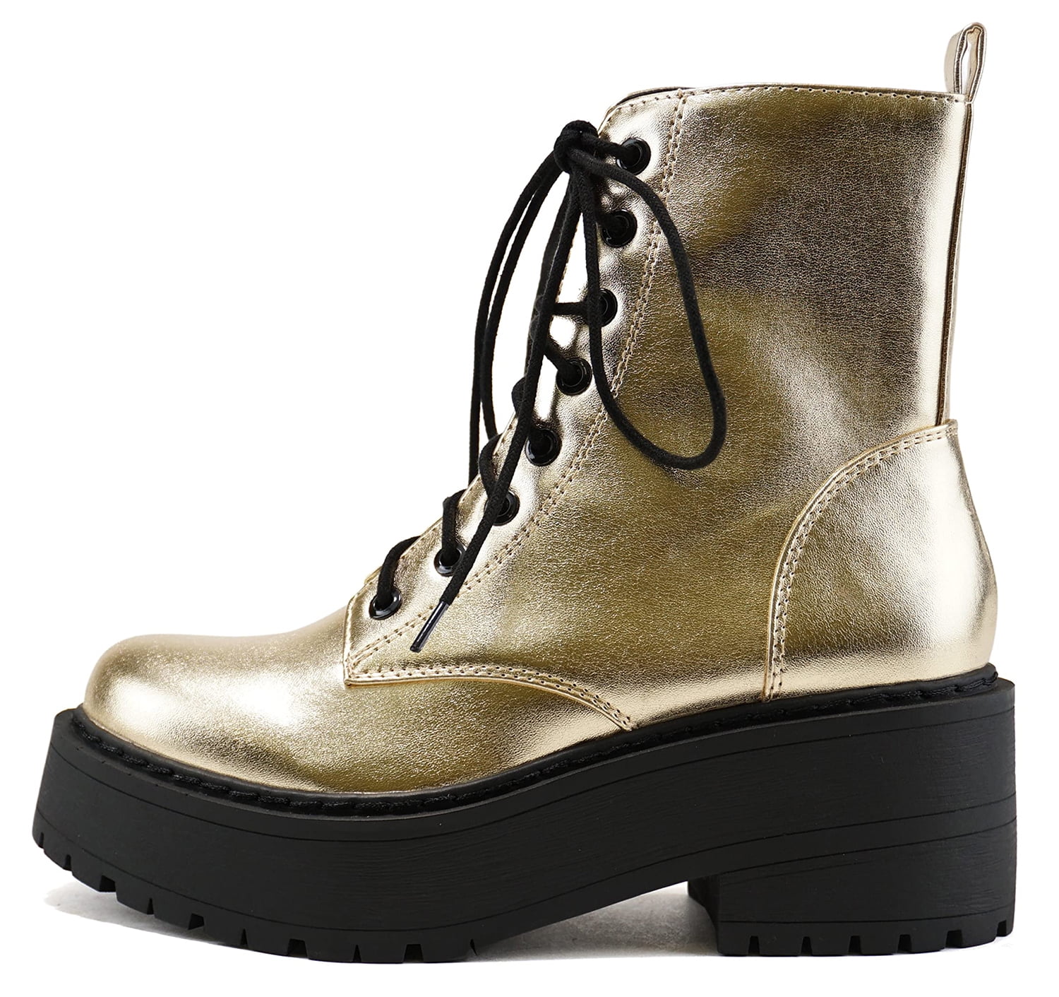 Soda Women Combat Army Military Riding Platform Lug Sole Block High ...