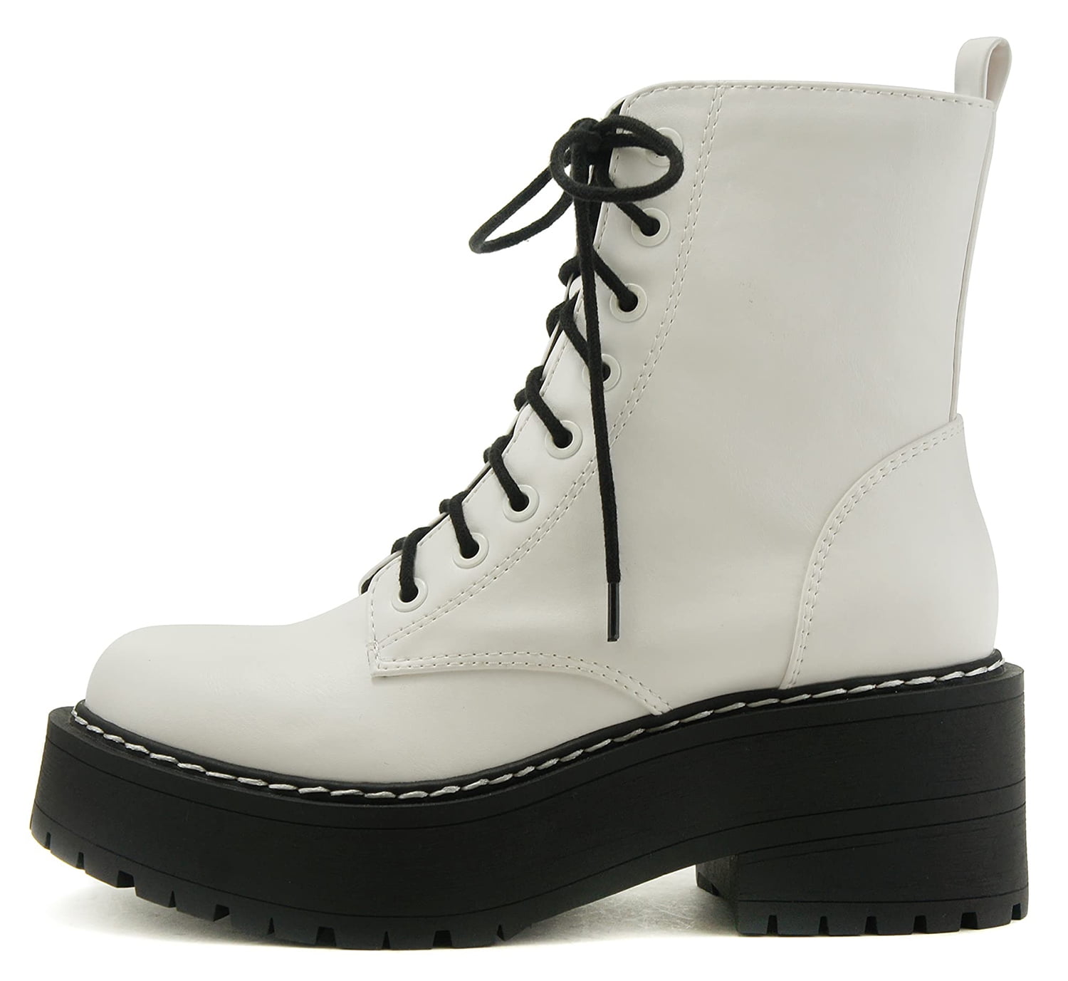 Soda Women Combat Army Military Riding Platform Lug Sole Block High ...