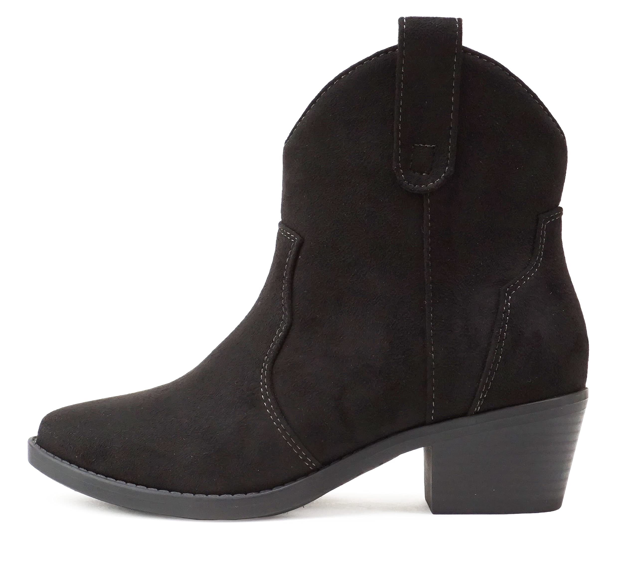 Soda Women Cowboy Western Stitched Ankle Boots Pointed Toe Short Low ...