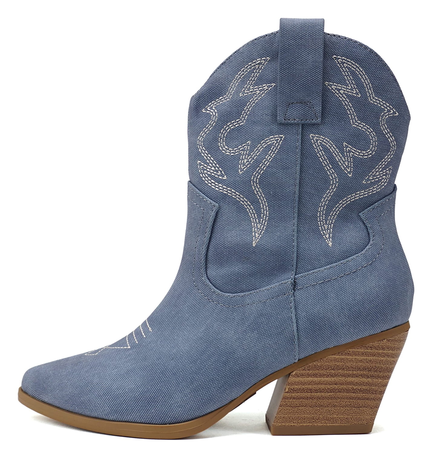 Soda Women Cowgirl Cowboy Western Stitched Ankle Boots Pointed Toe ...