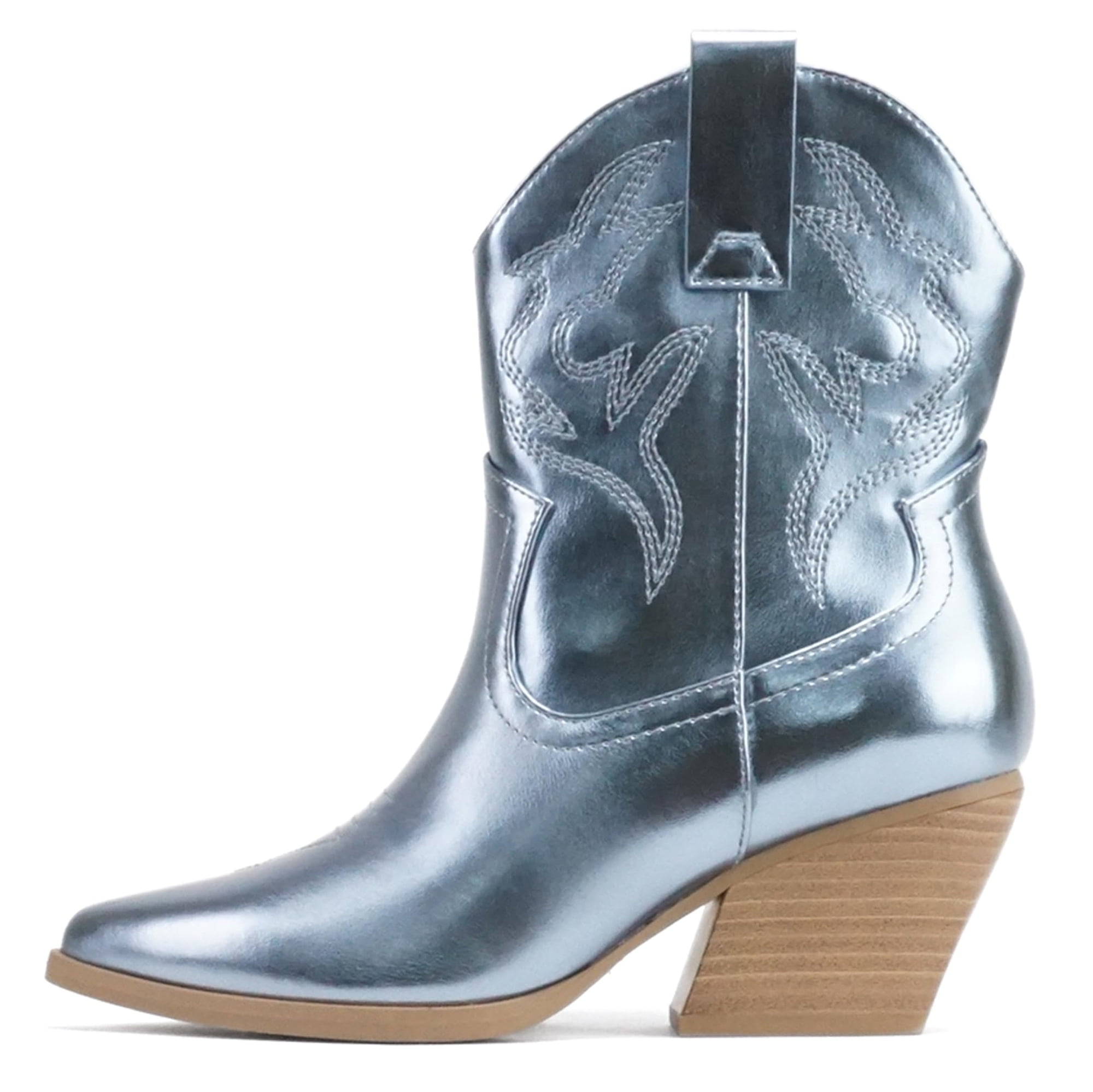 Soda Women Cowgirl Cowboy Western Stitched Ankle Boots Pointed Toe ...