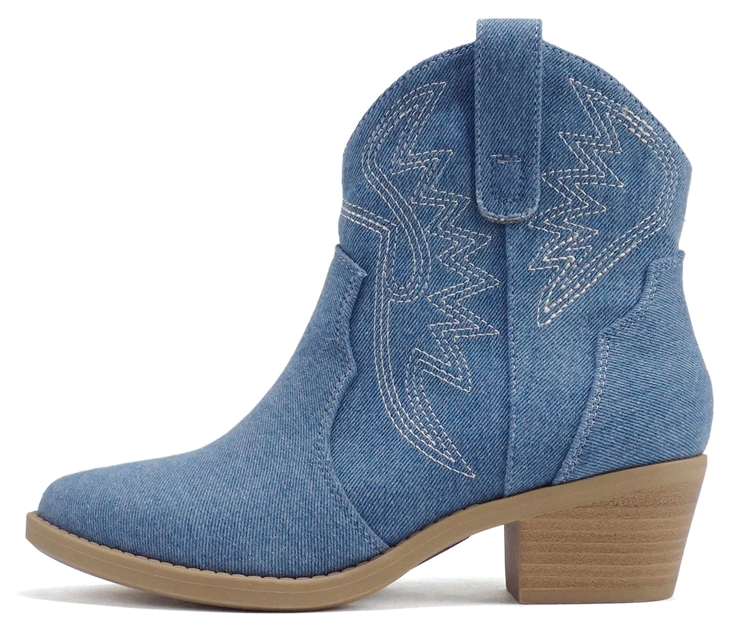 Soda Women Cowgirl Cowboy Western Stitched Ankle Boots Pointy Toe Short ...