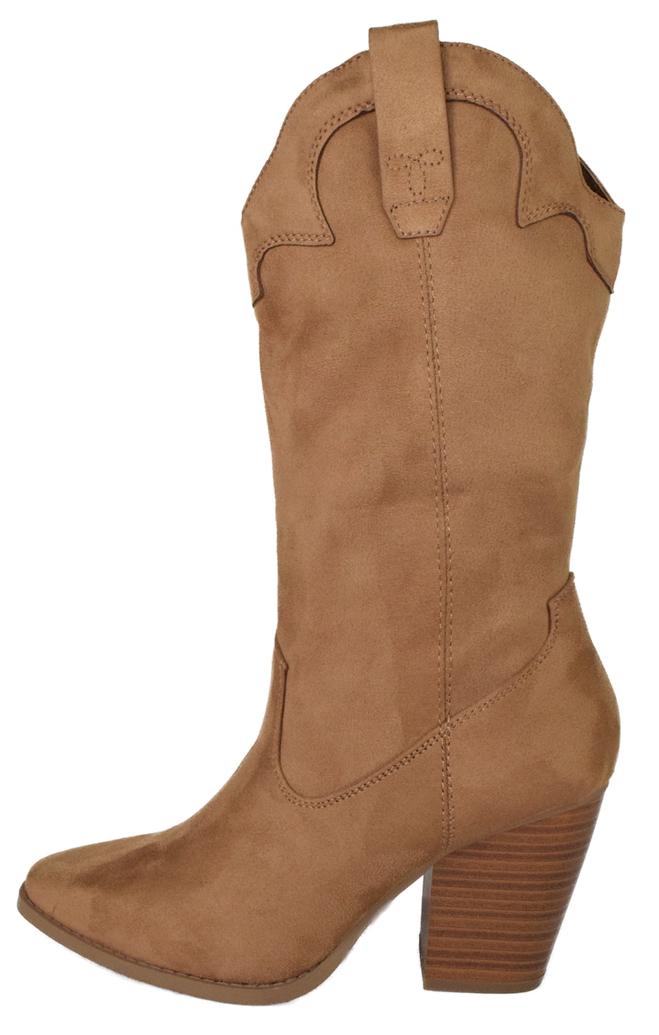 Soda Women Cowgirl Cowboy Western Stitched Boots Pointy Toe Mid Claf ...