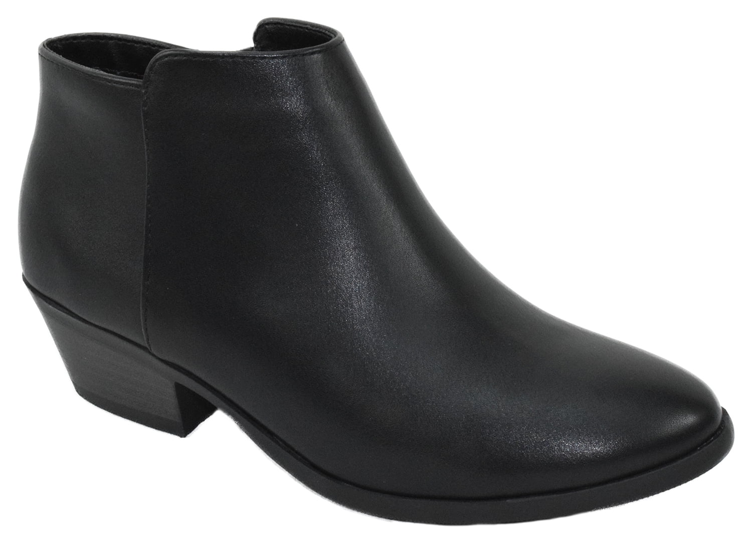 Soda Women Small Short Heel Ankle Boots Side Zipper Booties Faux ...