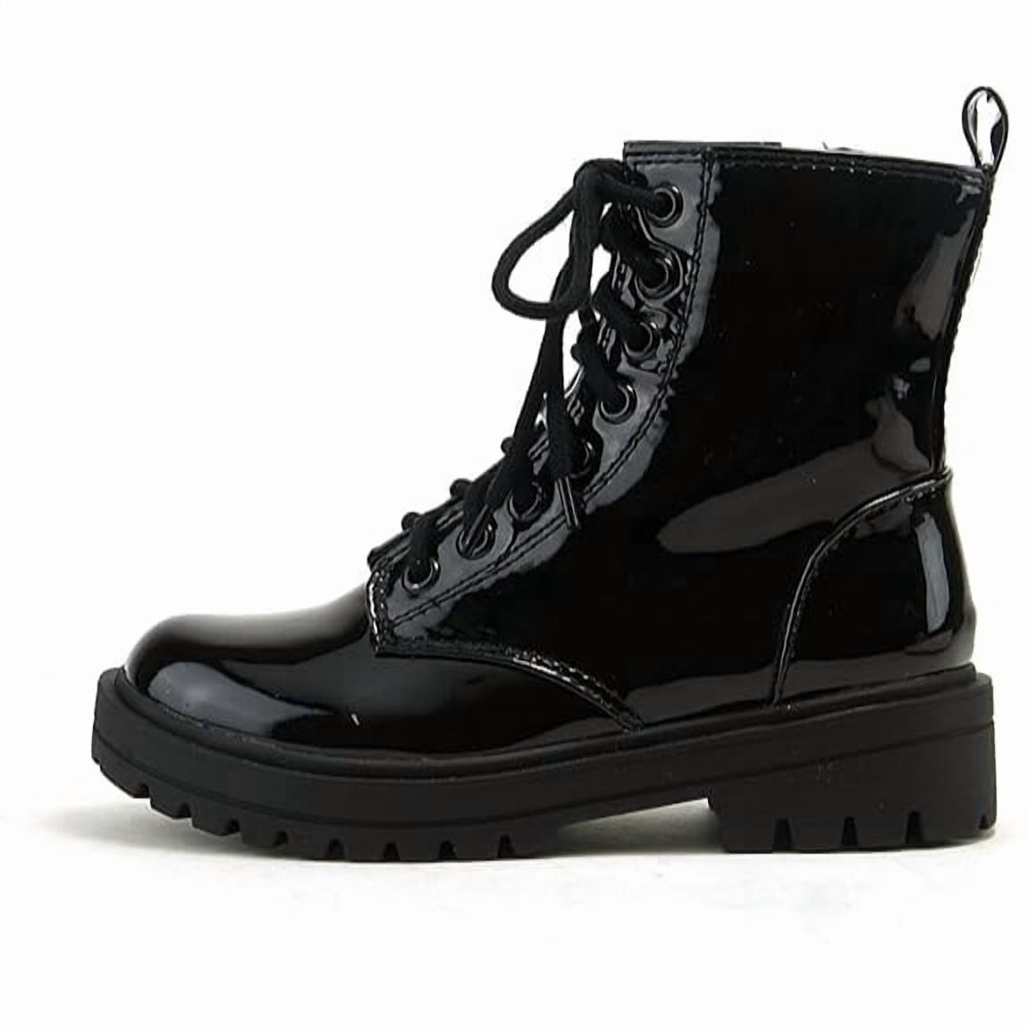 Soda Women’s Epsom Lug Sole Platform Combat Boot, Black Patent, 6.5 ...