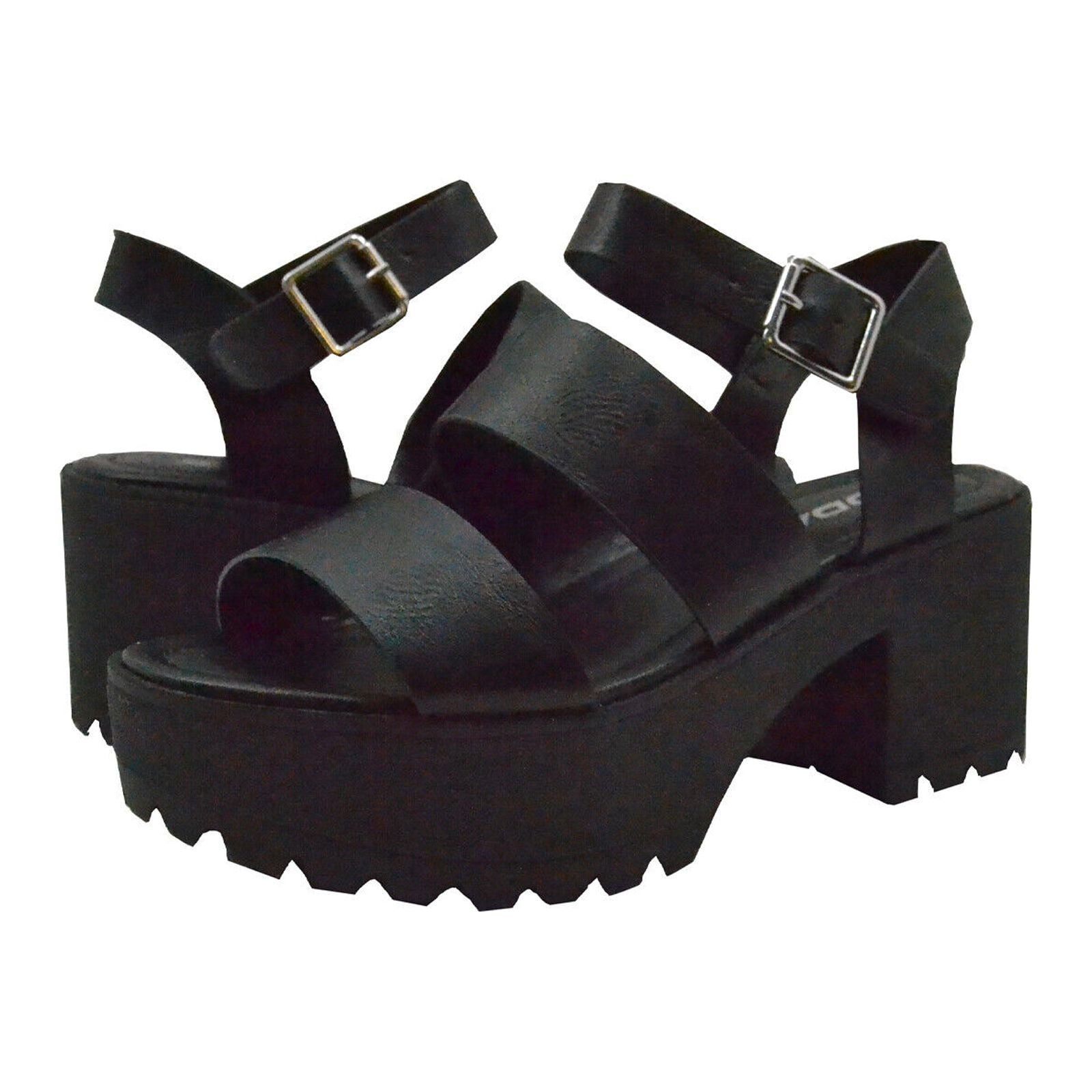 Soda Women's Shoes Account Strappy Platform Block Heel Sandals ...