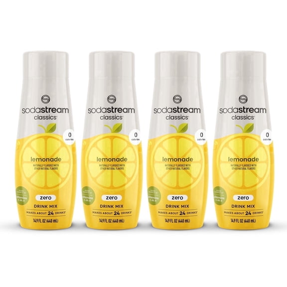SodaStream Classics Zero Lemonade Drink Mix, 14.9 fl oz, 4pk with ...