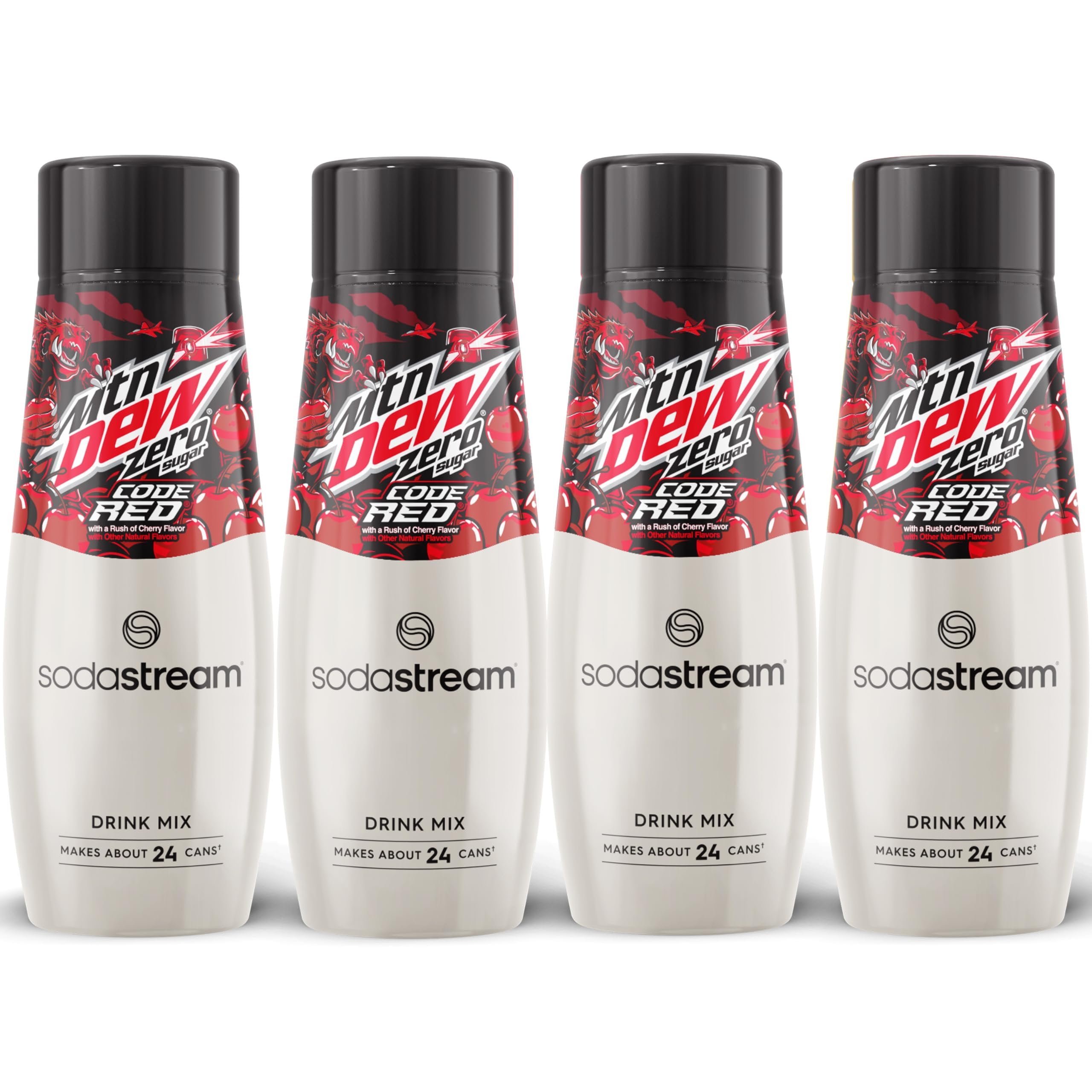 SodaStream MTN Dew Code Red Zero Sugar Drink Mix 440ml, Pack of 4 ...