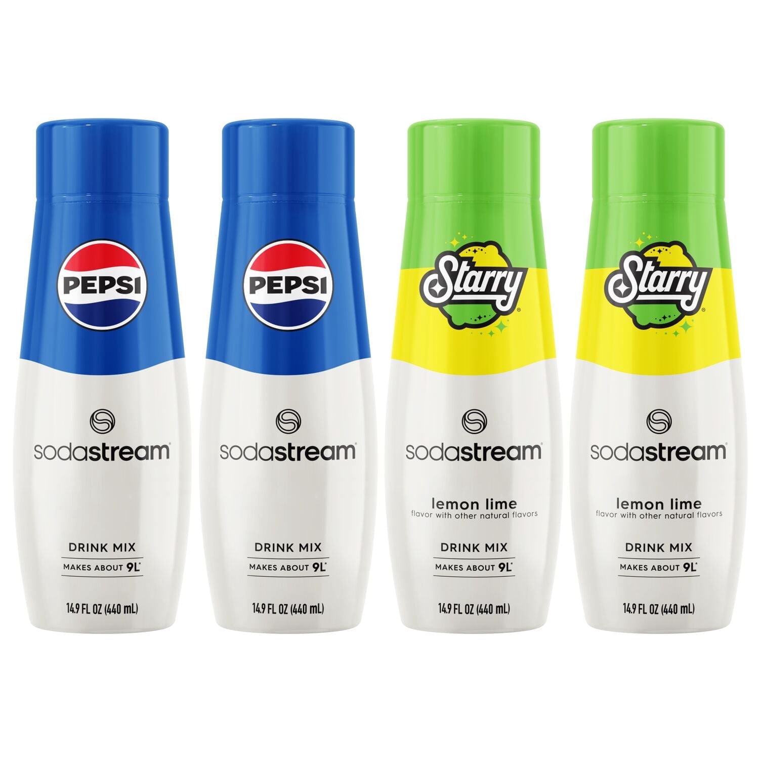 SodaStream Pepsi Starry Soda Mix Variety Pack, 14.9 fl oz. Pack of 4 ...
